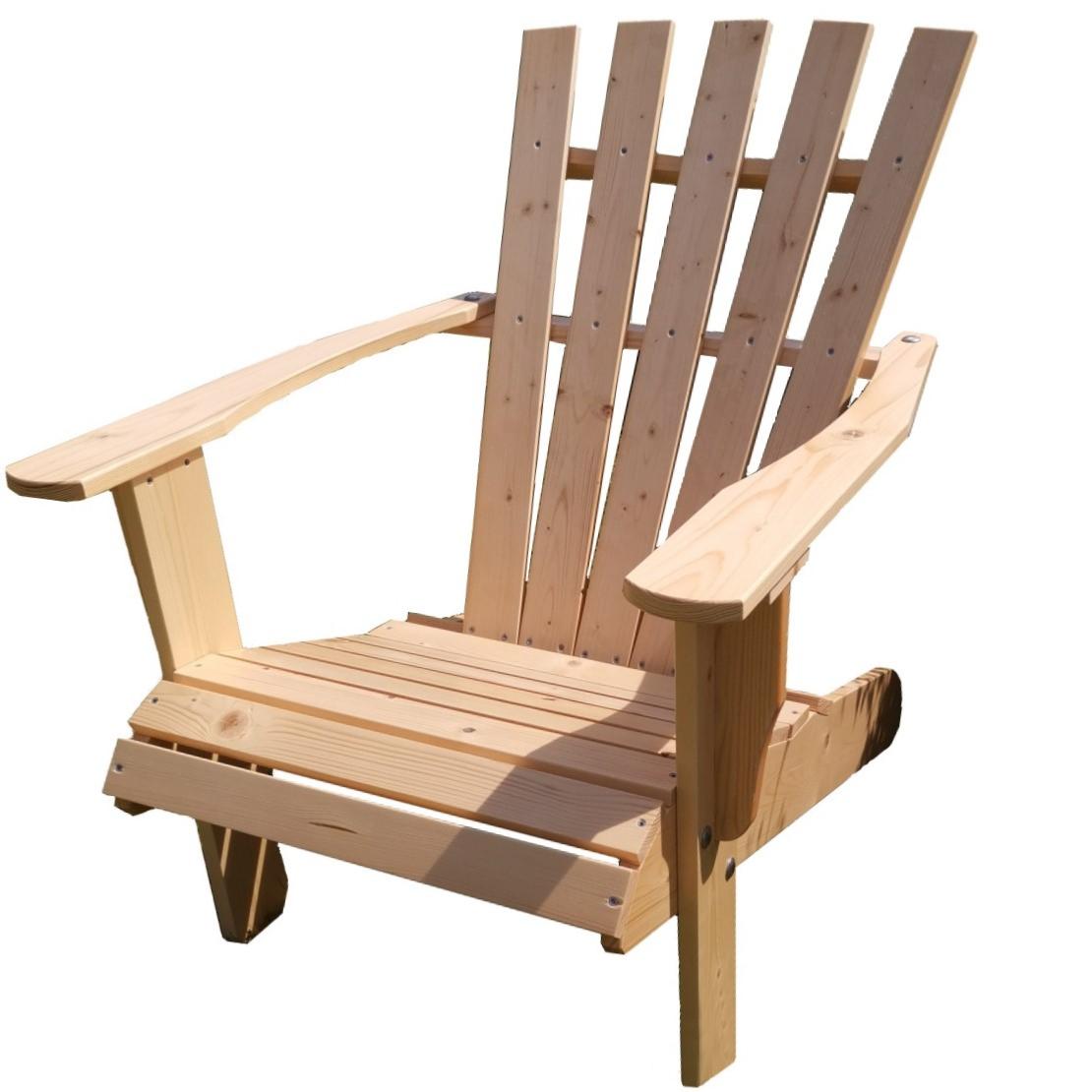Fauteuil de jardin rustique, Haut de gamme, Bois massif - Détente Outdoor